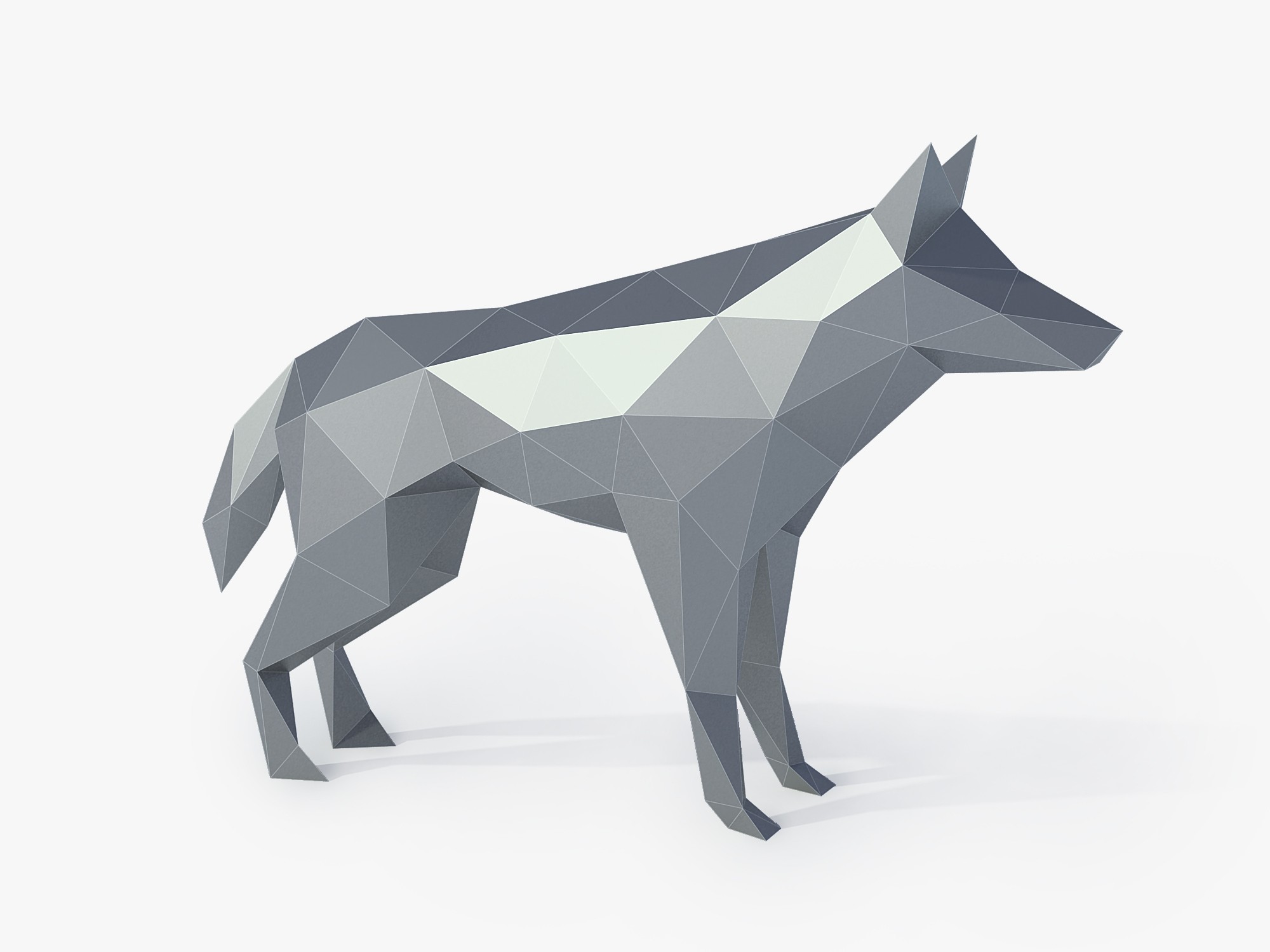 Fichier STL Loup Low Poly・Objet imprimable en 3D à télécharger・Cults